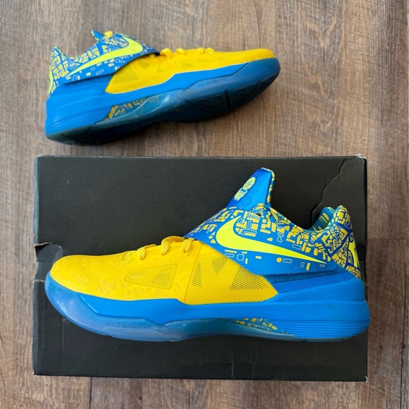 Nike | Shoes | Nike Zoom Kd 4 Scoring Title 225 Yellow Blue Lemon Twist ...